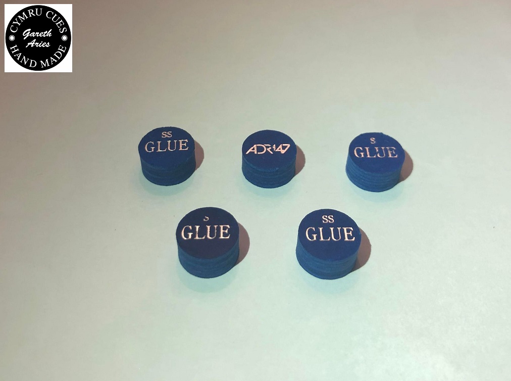 ADR147 Blue Laminated Snooker / Pool Cue Tips - Cymru Cues