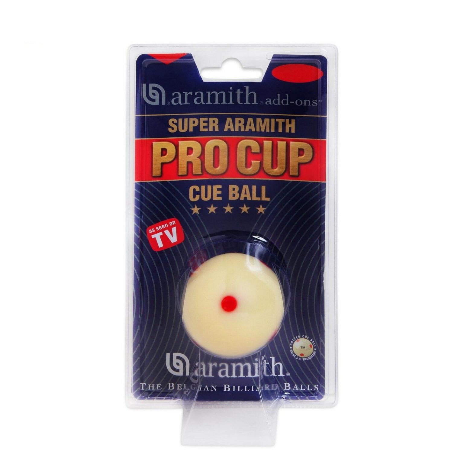 Super Aramith Pro-Cup Red Spotted Cue Ball 1 7/8th in Blister Pack ...